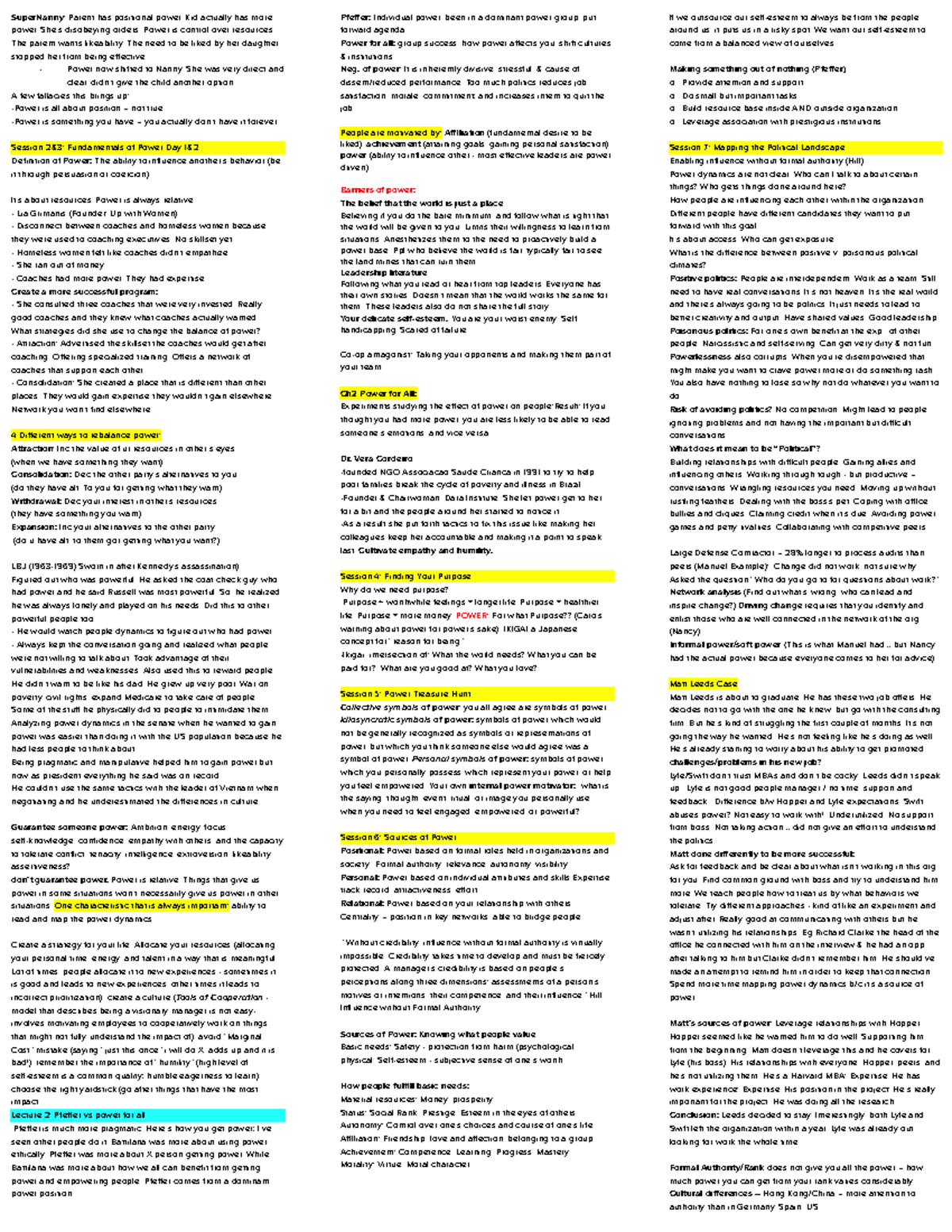 Midterm cheat sheet - SuperNanny : Parent has positional power. Kid ...