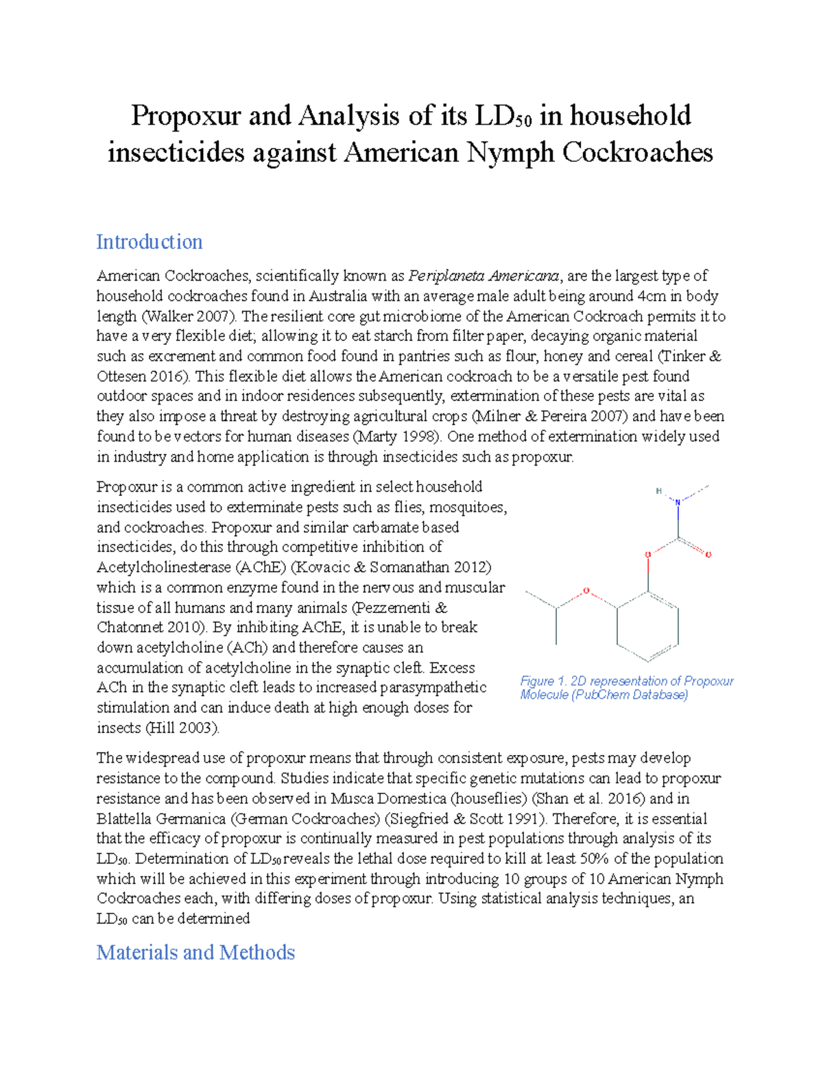 Propoxur LD50 Lab Report - Propoxur and Analysis of its LD 50 in ...
