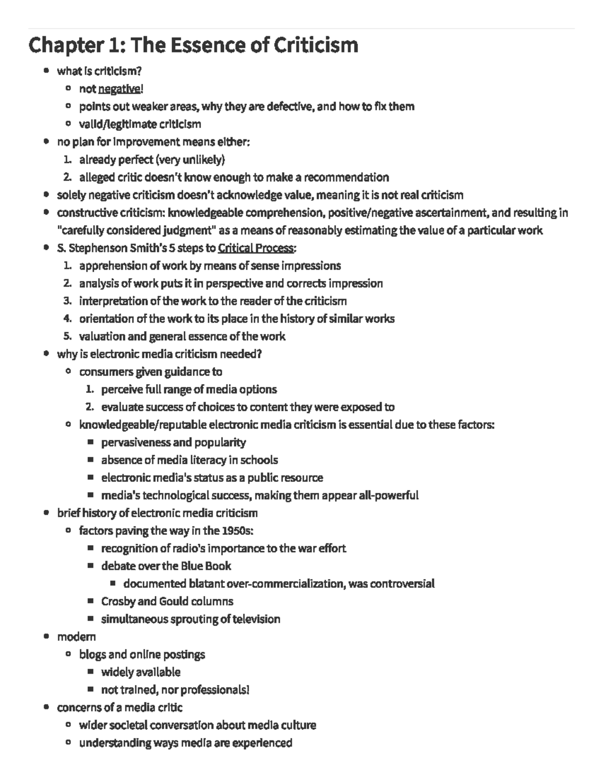 Media Criticism Chapt. 1 - CMST 325 - Studocu