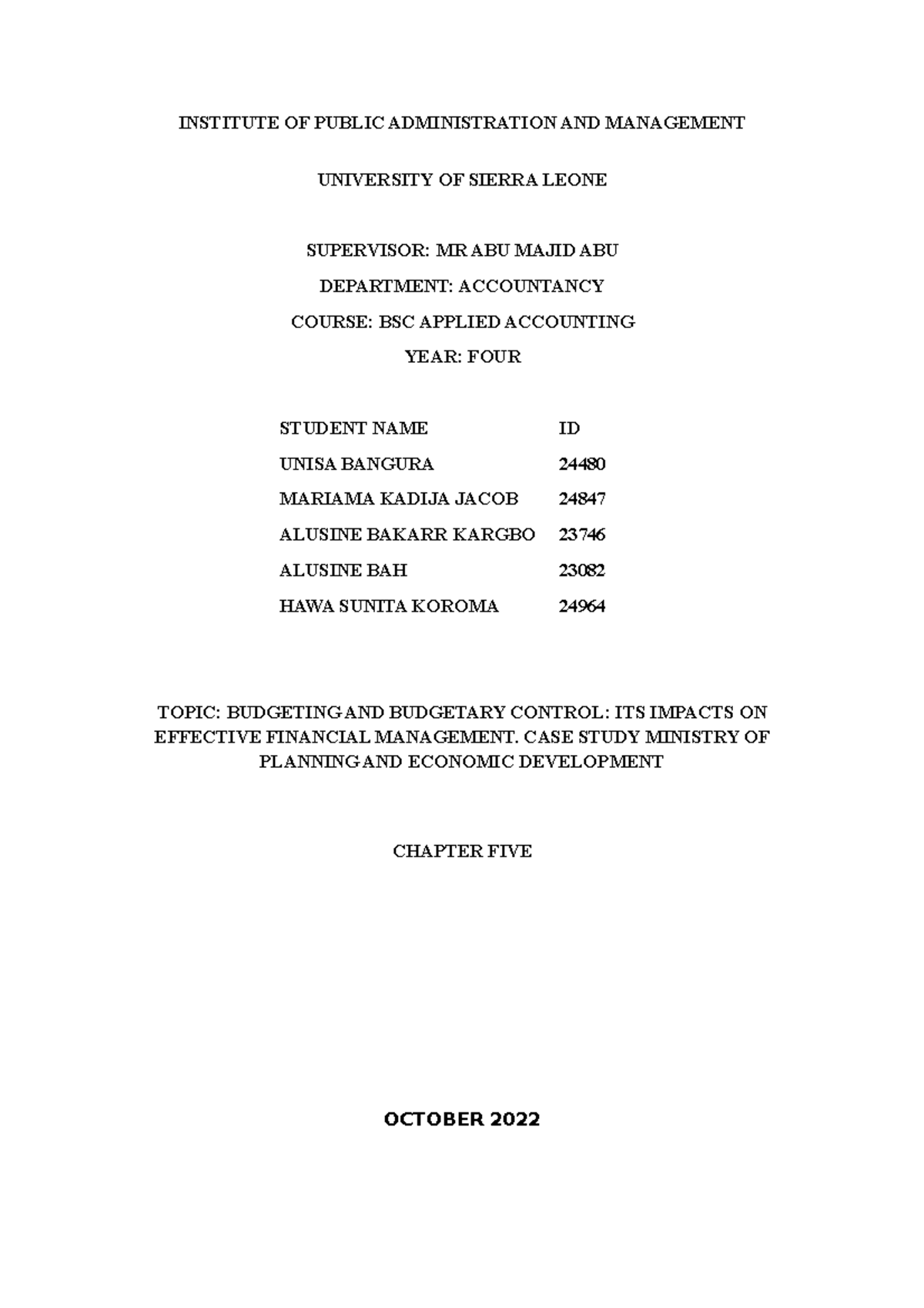 Cap 5 - Dissertation work - INSTITUTE OF PUBLIC ADMINISTRATION AND ...