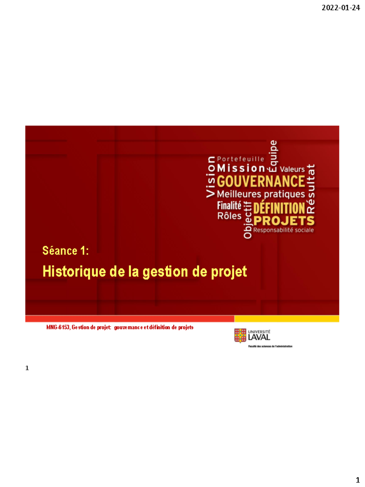 Seance 1 Historique GP - Séance numéro 1 - Historique de la gestion de ...