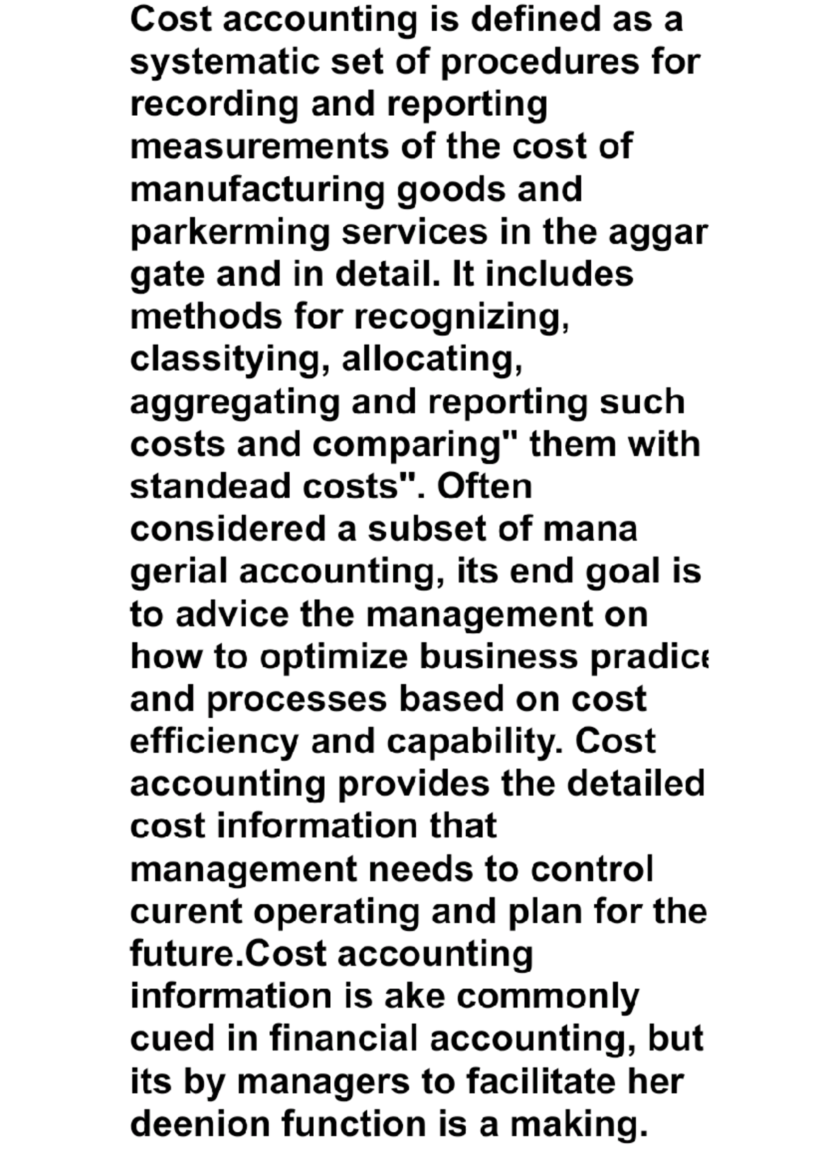 Cost accounting definition and meaning - Chartered Accountancy - Studocu