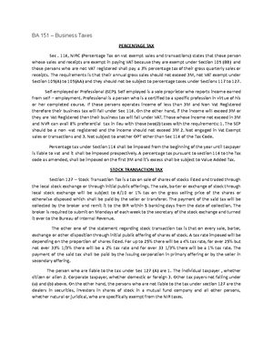 Value Added Tax - Business and Transfer Taxation - BA 151 – Business ...