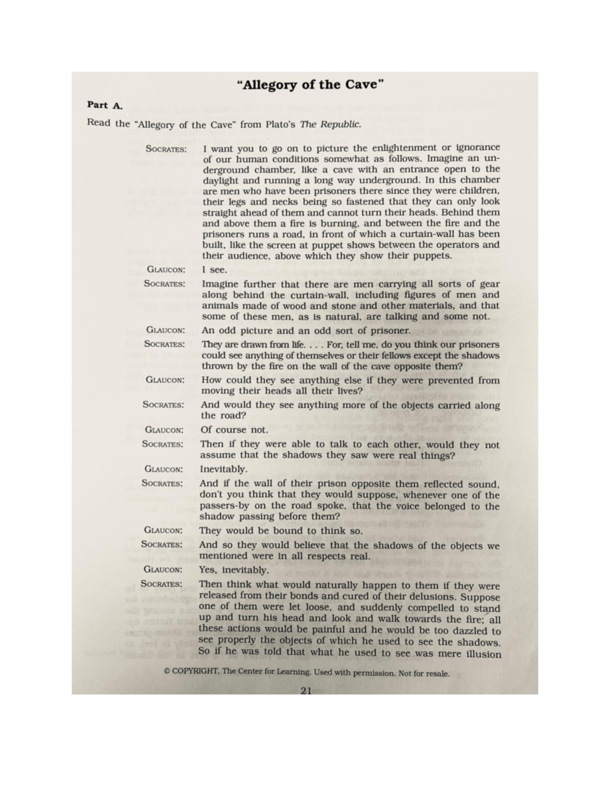 Allegory of the Cave Dialogue - Studocu