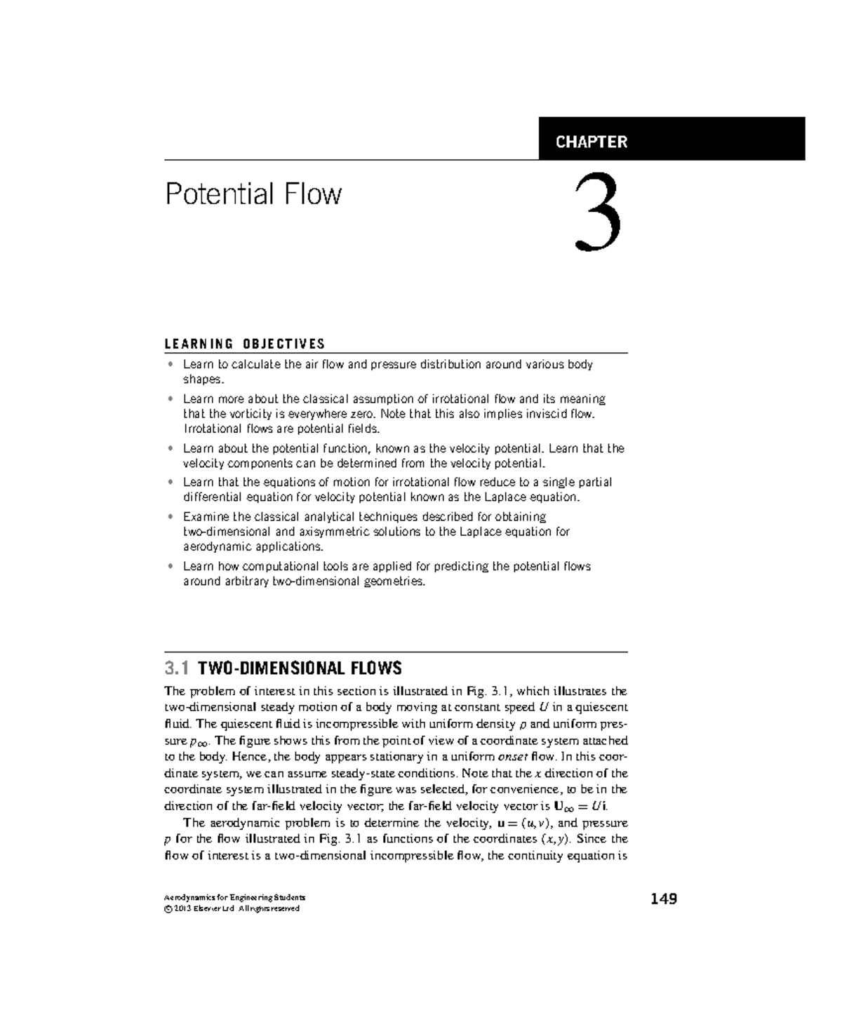 Chapter 3 potential flow - CHAPTER Potential Flow 3 ####### L E A R N I N G O B J E C T I V E S ...