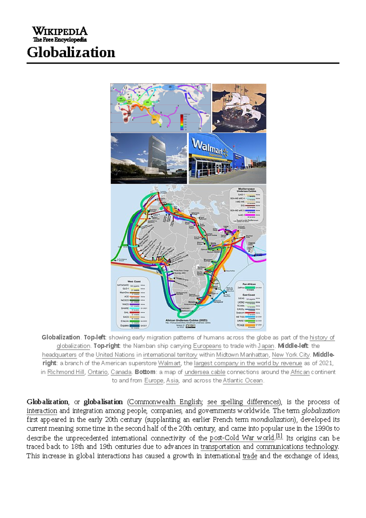 Globalization - the process by which businesses or other organizations ...