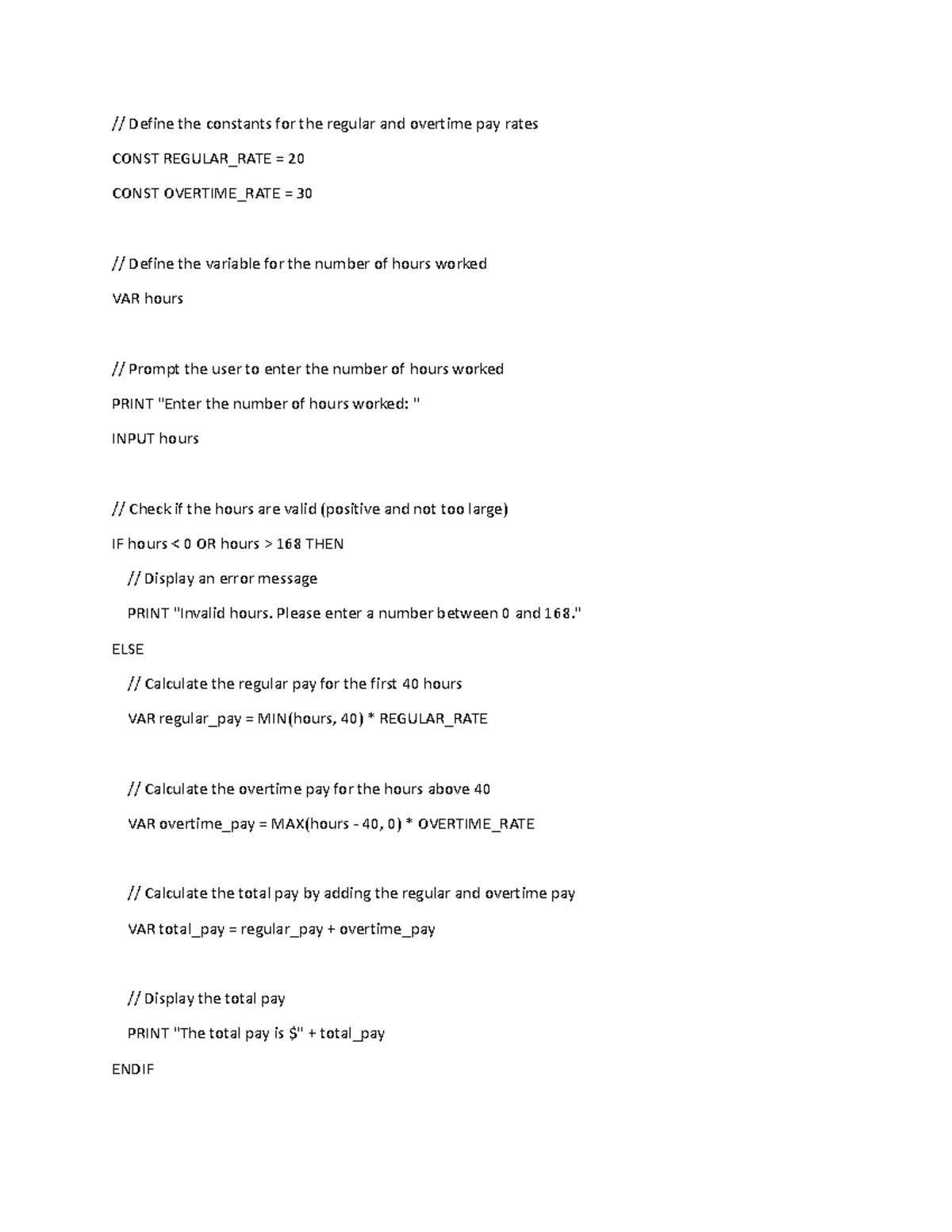 Module 3 assignment - psuedo code - // Define the constants for the ...