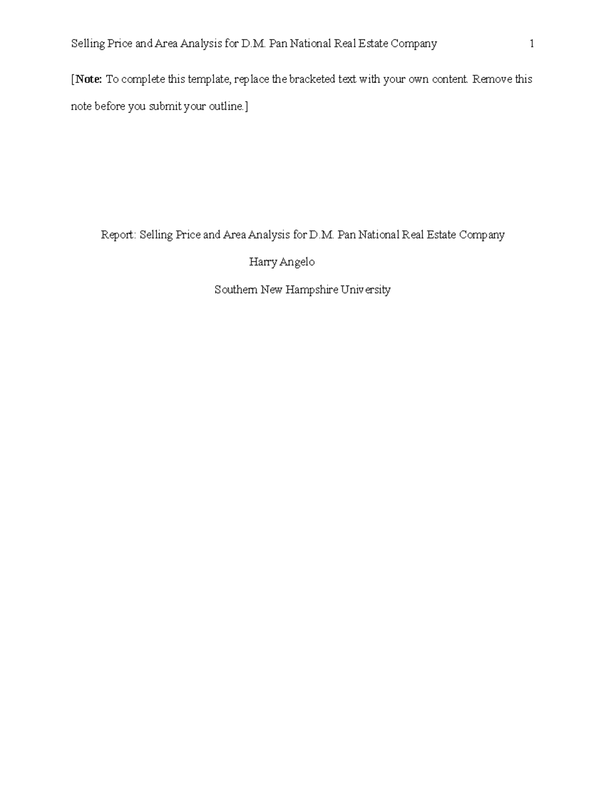 MAT 240 Module Two Assignment Template Harry Angelo - Selling Price and ...