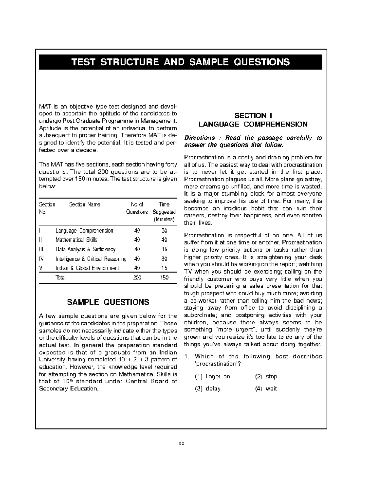 AIMA UGAT Model Paper - hehehhehehe - xx TEST STRUCTURE AND SAMPLE ...