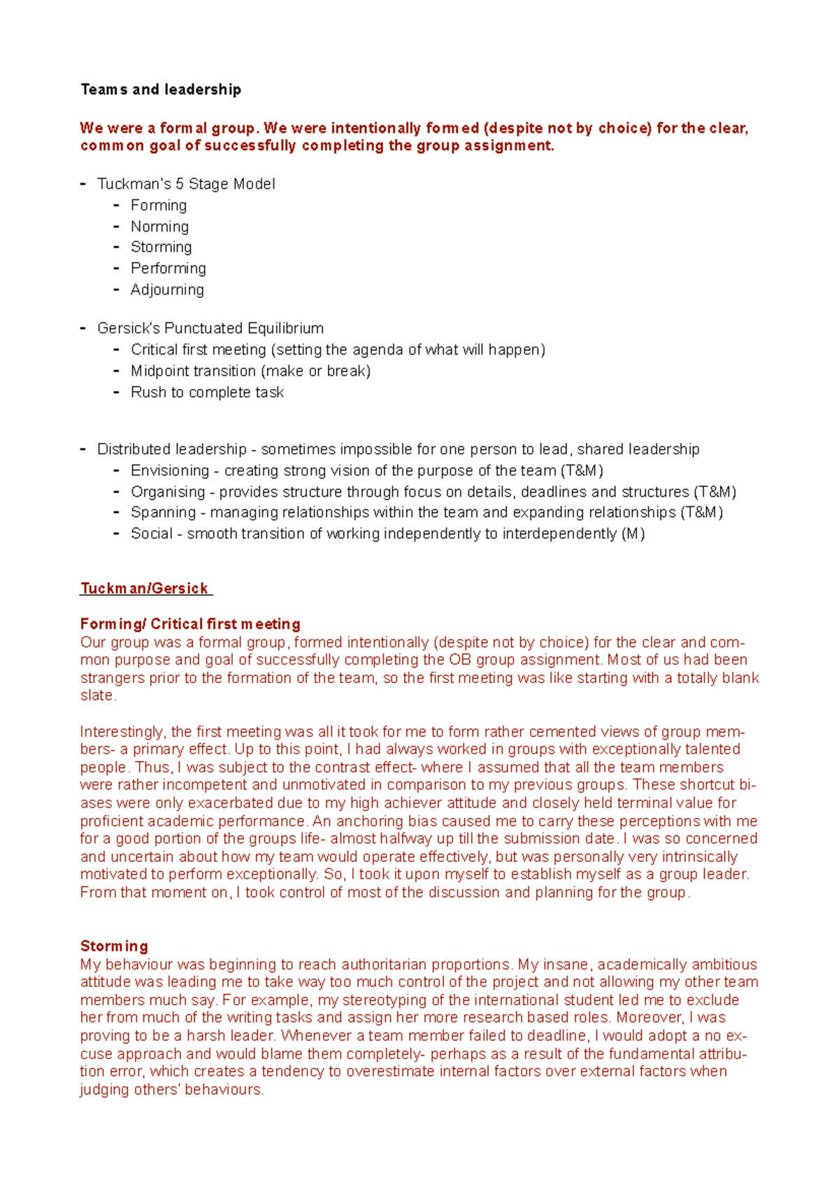 Micro-theories - Summary Organisational Behaviour - Teams and ...