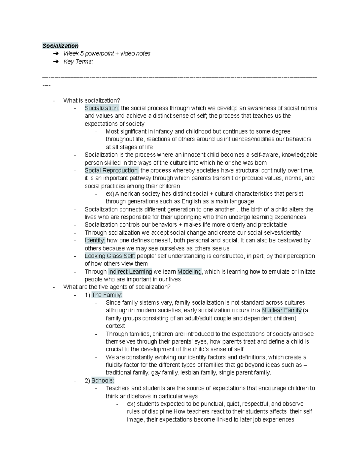 Socialization - Professor Carlos Reali: Lecture and some videos ...