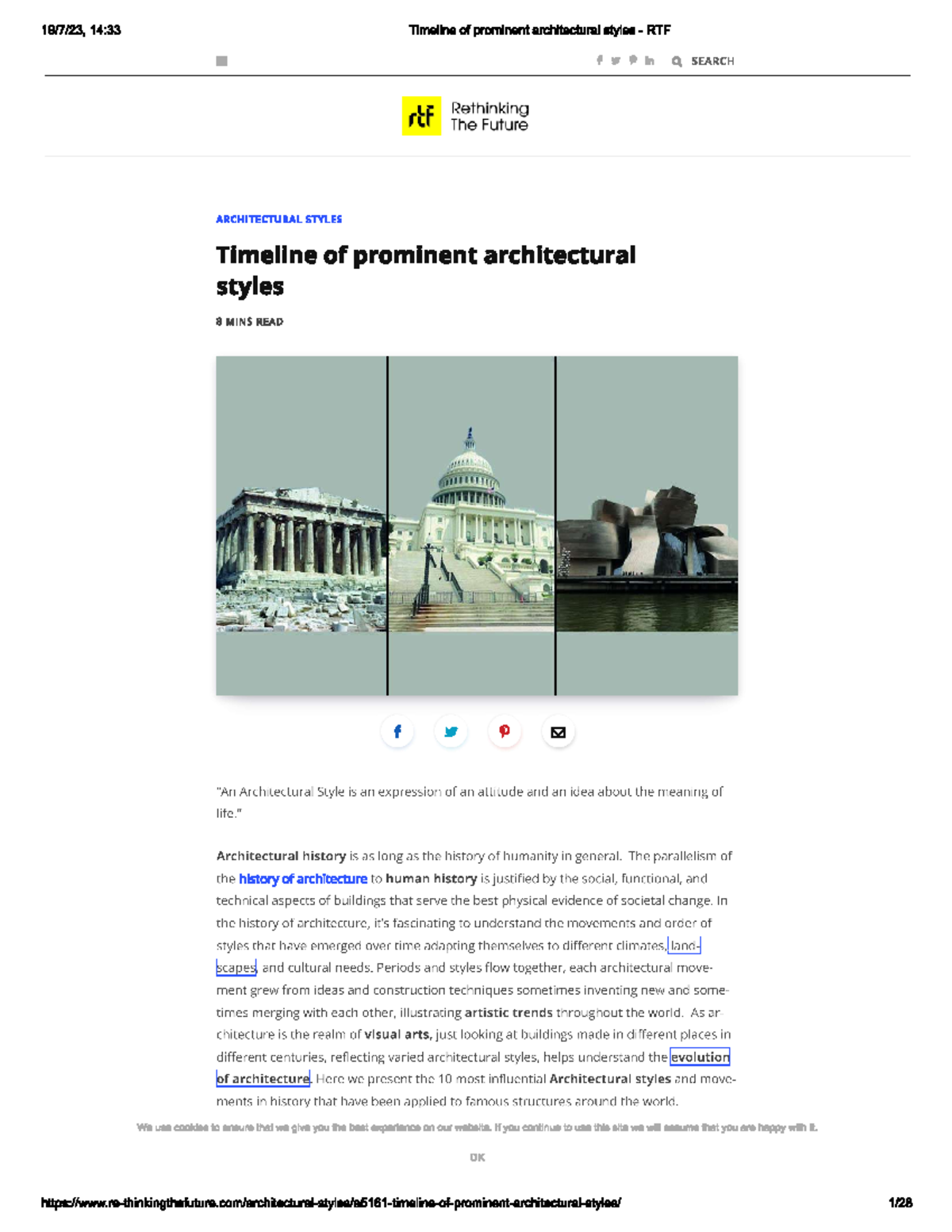 Timeline of prominent architectural styles - Historia de la ...