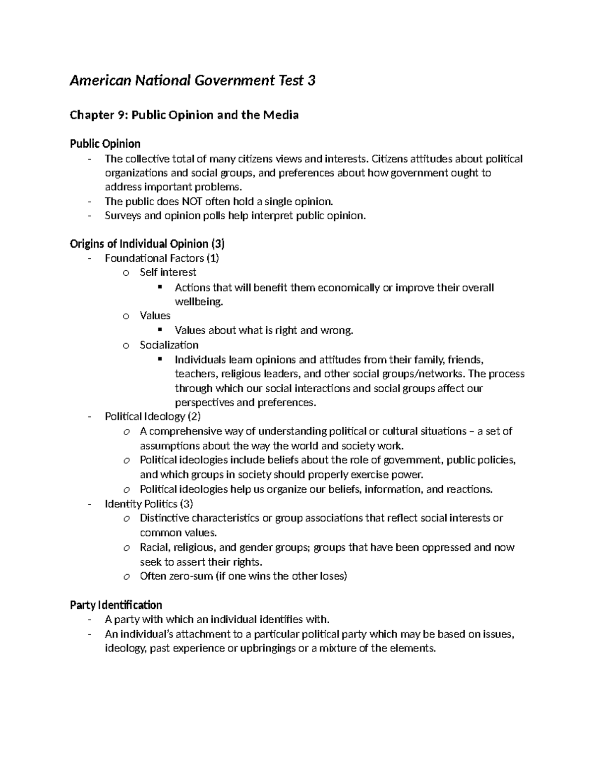 ANG test 3 - American National Government Test 3 Study Guide - American ...