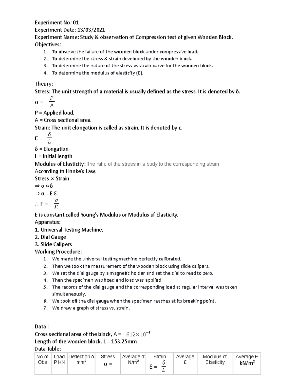 Metallurgical Lab Report - Experiment No: 01 Experiment Date: 13/03 ...