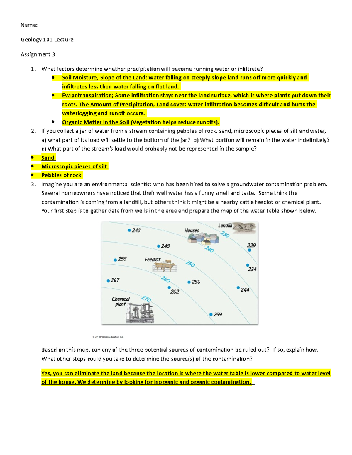 Assignment 3 - Name: Geology 101 Lecture Assignment 3 What factors ...