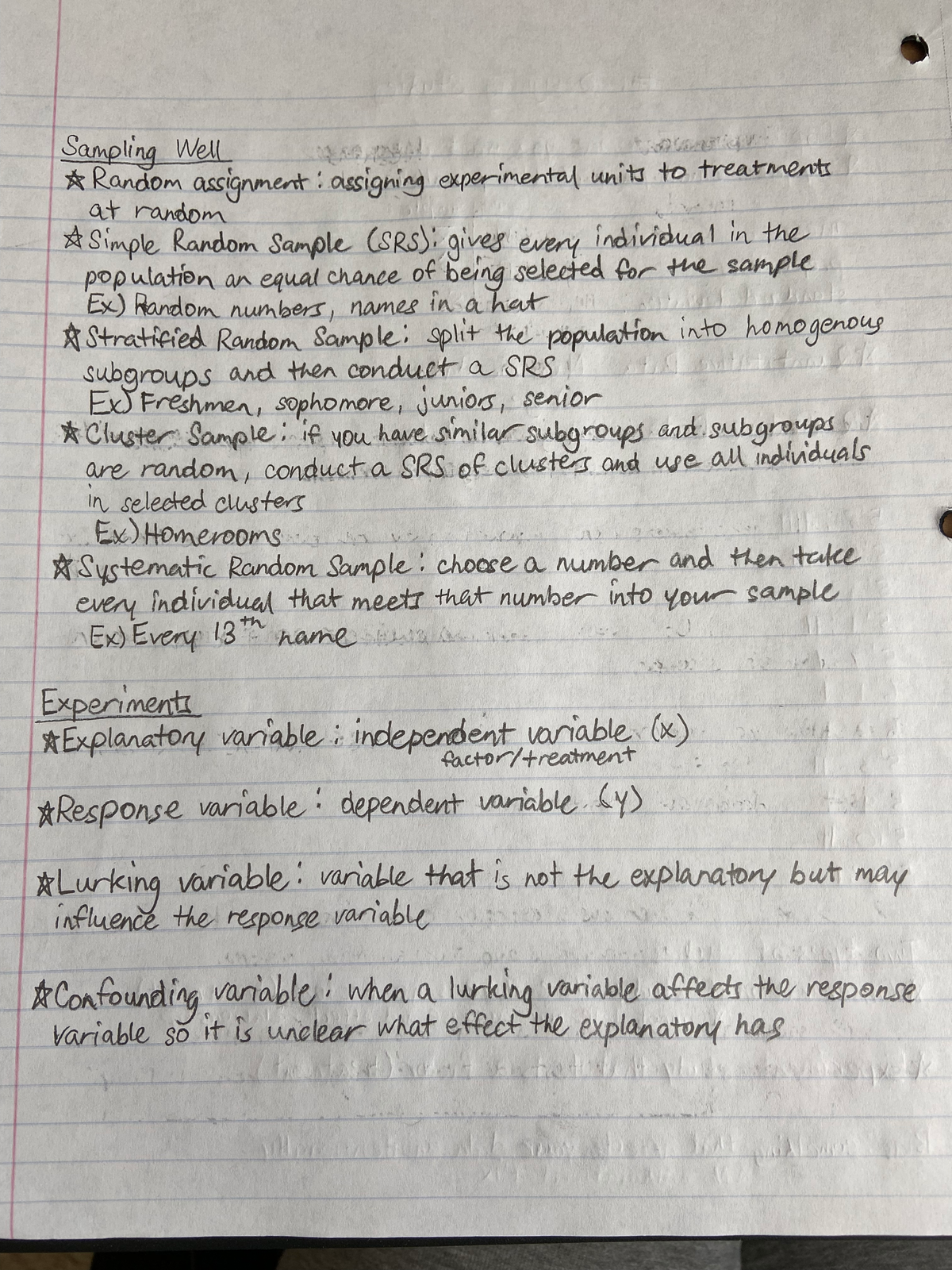 IMG 8481 - AP STATS Page 1 of Unit 1 Designing Studies notes - STAT 152 ...