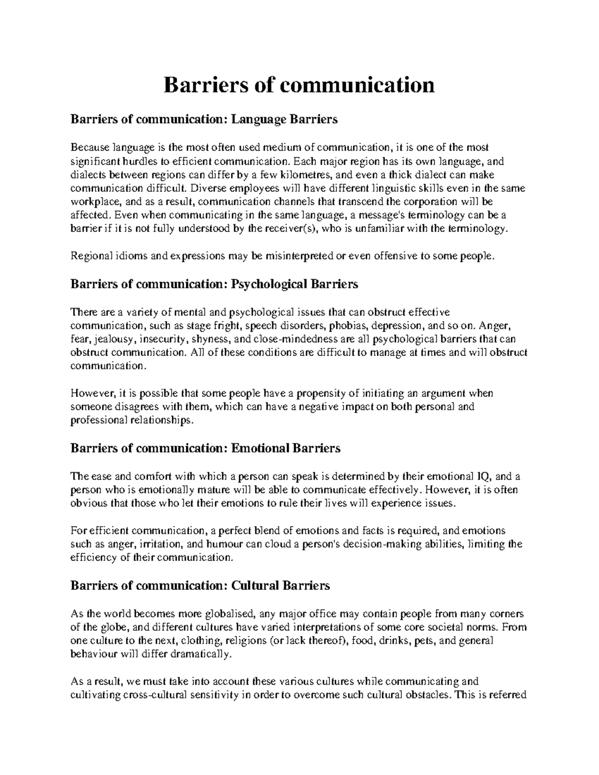 Barriers of communication converted - Barriers of communication ...