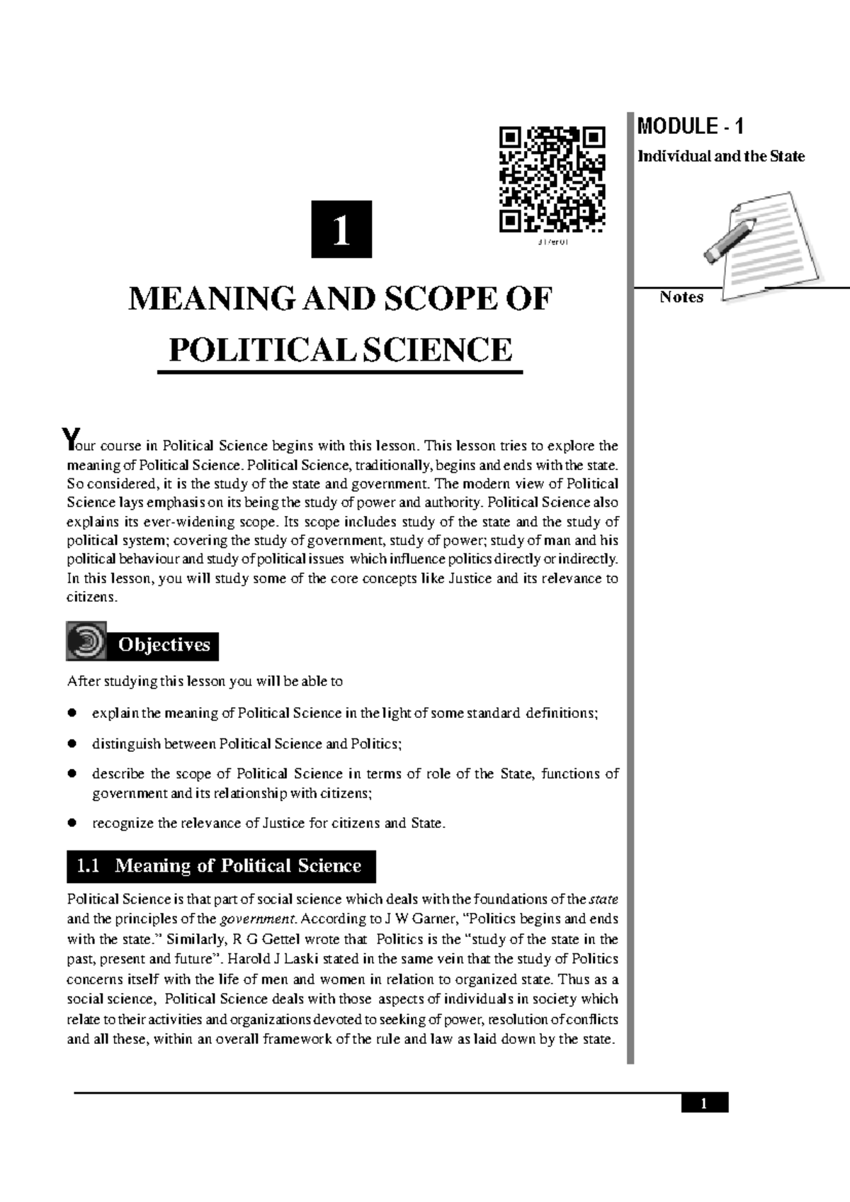 317EL1 - Hood - MODULE - 1 Notes Individual and the State our course in ...