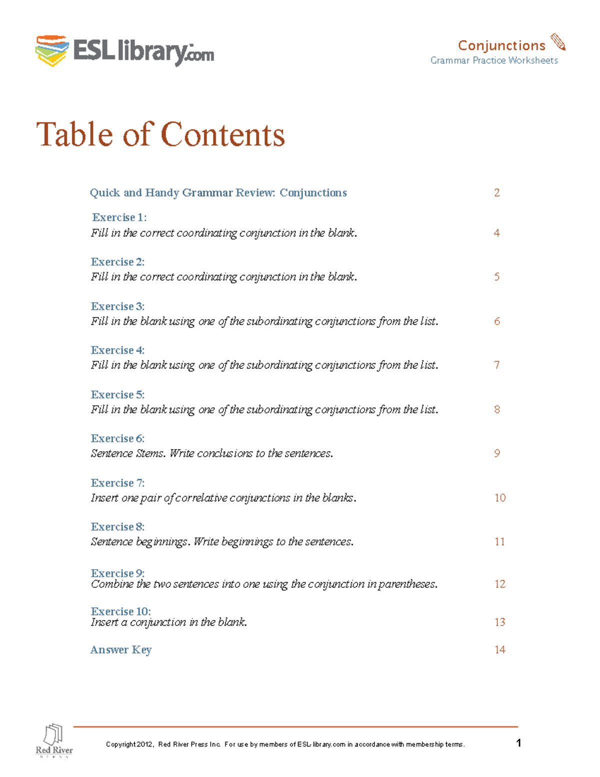 Conjunctions - sana makatulong - Table of Contents Quick and Handy ...