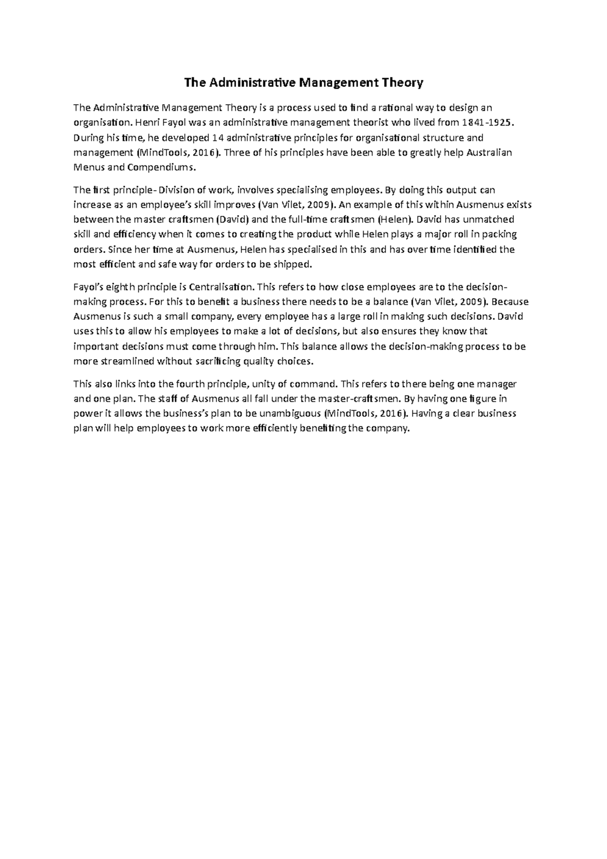 The Administrative Management Theory - Henri Fayol was an ...