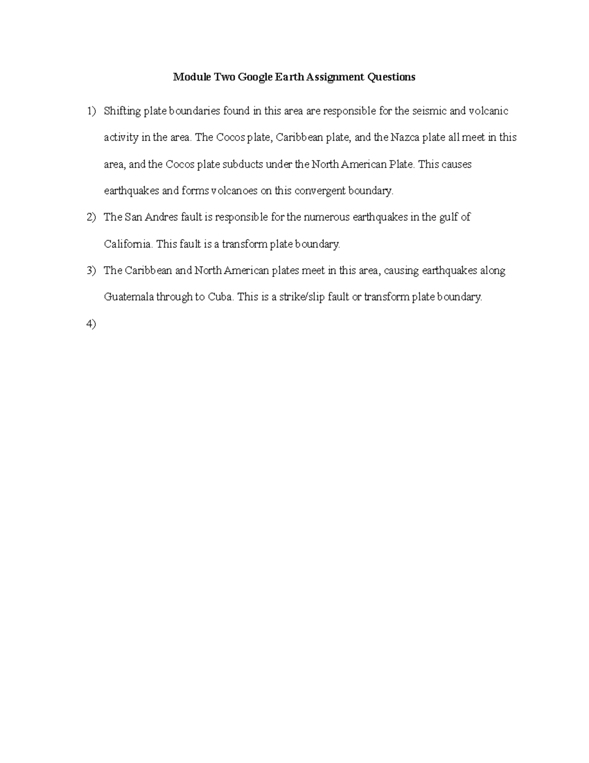 Module two Google Earth Assignment Questions - Module Two Google Earth ...