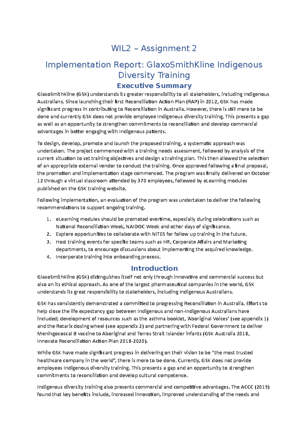 WIL2 - Implementation Report (final) - WIL2 – Assignment 2 ...