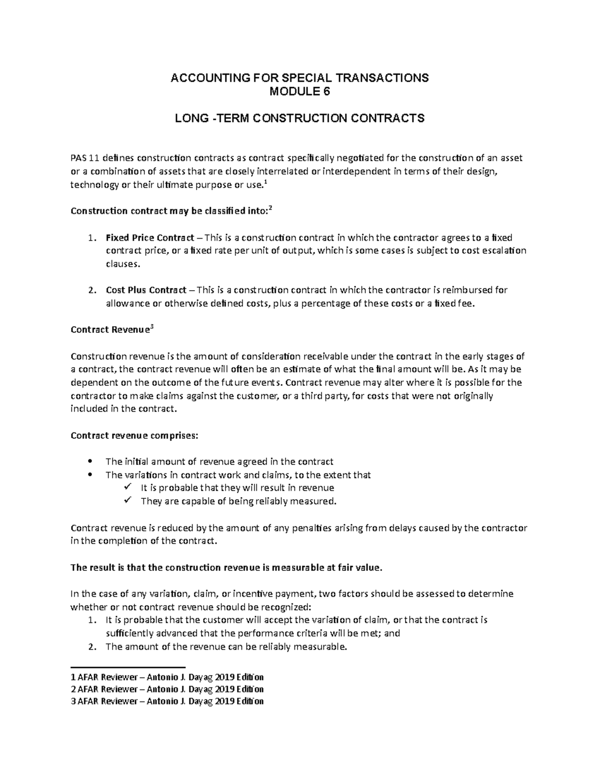 Module 6 - Construction Contracts (Acctg. for Special Transactions ...