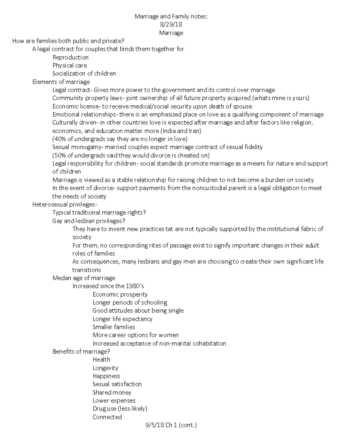 Marriage and Family notes - Marriage and Family notes: 8/29/18 Marriage ...