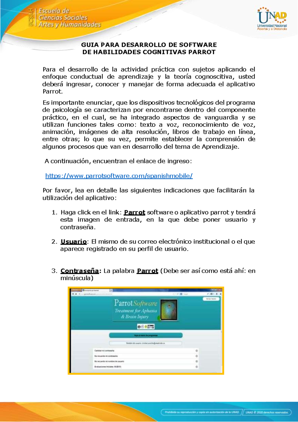 Anexo 1 - Guia Parrot - Para el desarrollo de la actividad pr·ctica con sujetos aplicando el ...