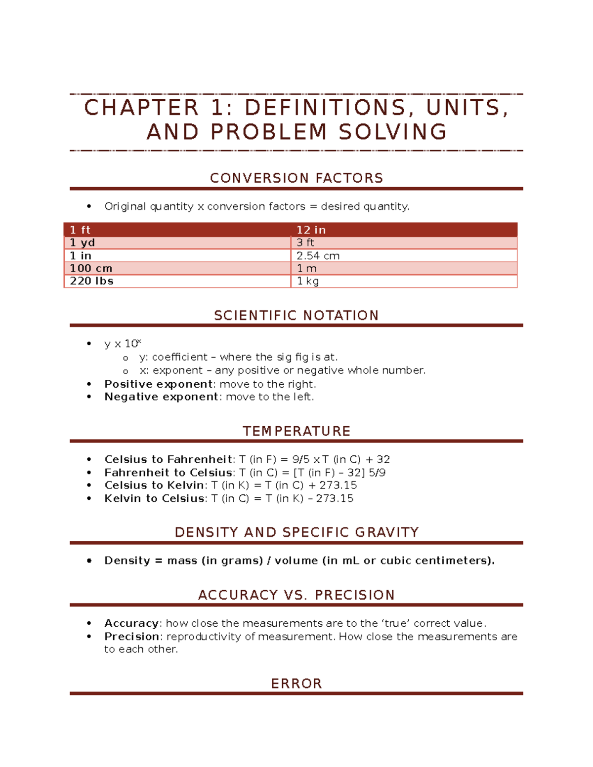 Definitions, Units, and Problem Solving - C H A P T E R 1 : D E F I N I ...