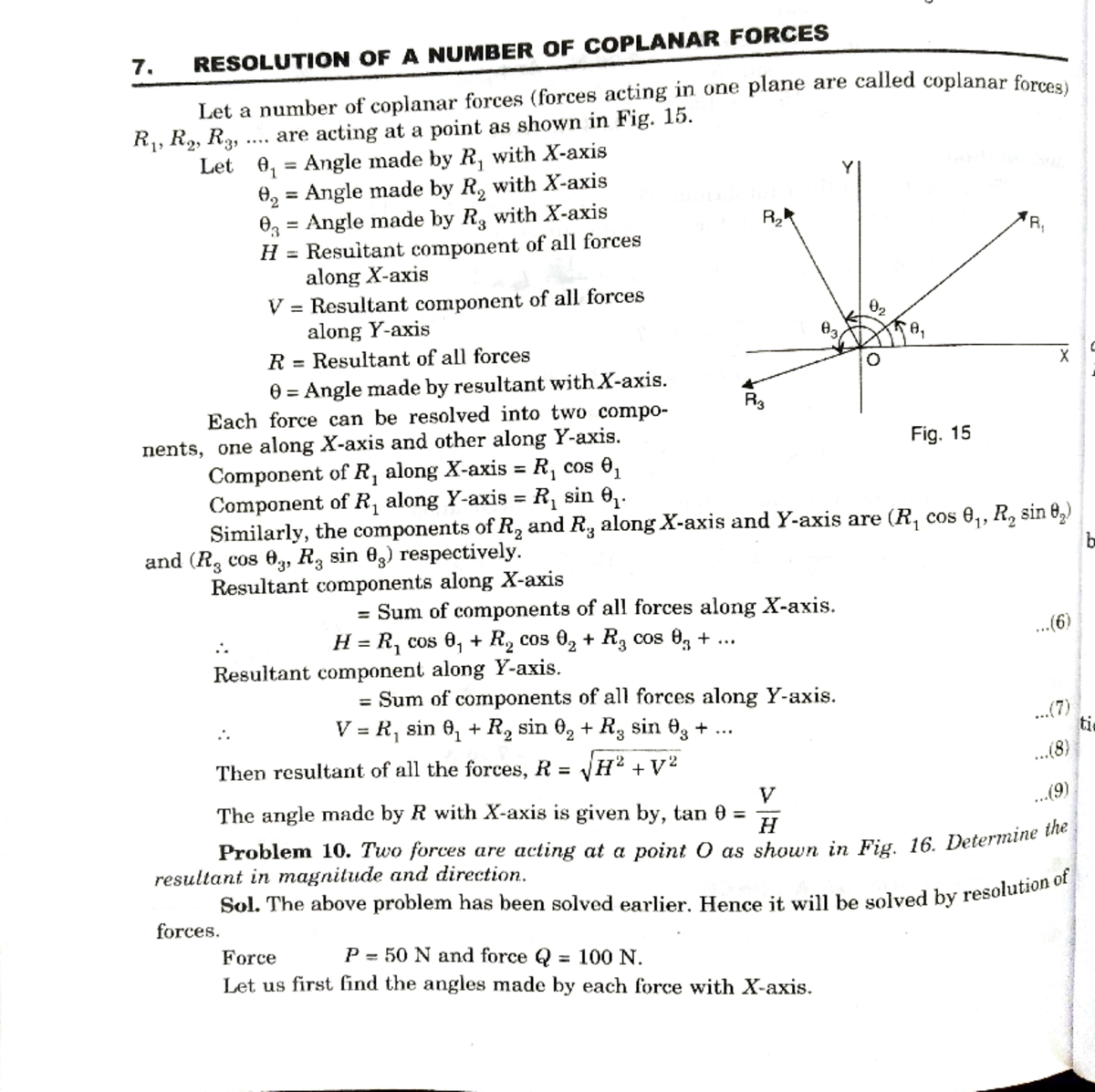 Sample Solutions -1 - RESOLUTION OF A NUMBER OF COPLANAR FORCES Let a ...