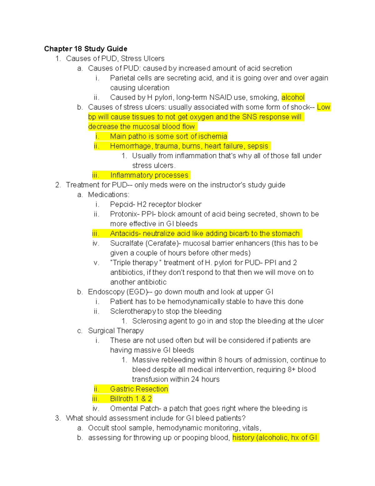Exam 3 Study Guide - medical surgical critical care - Chapter 18 Study ...