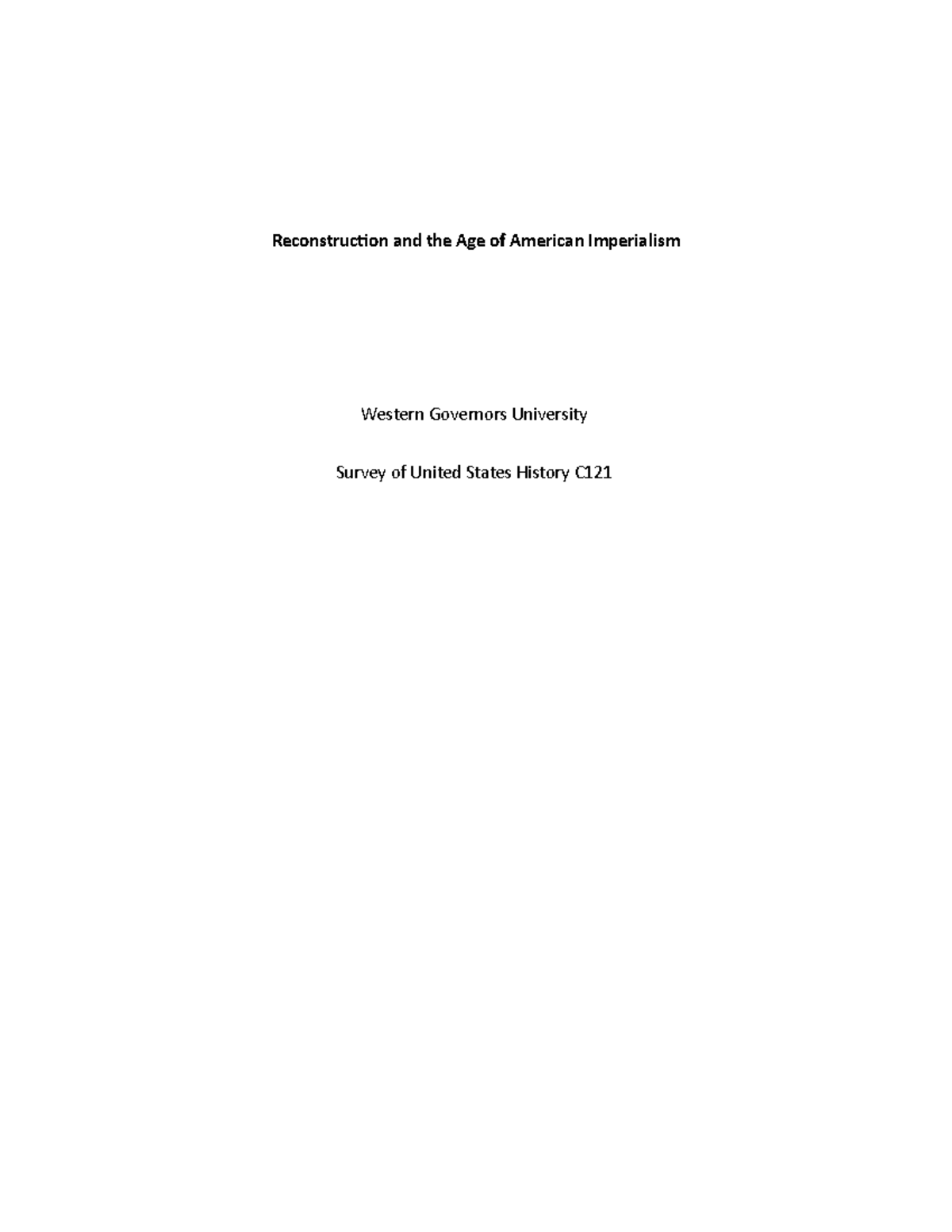 Reconstruction and the Age of American Imperialism finalupload ...