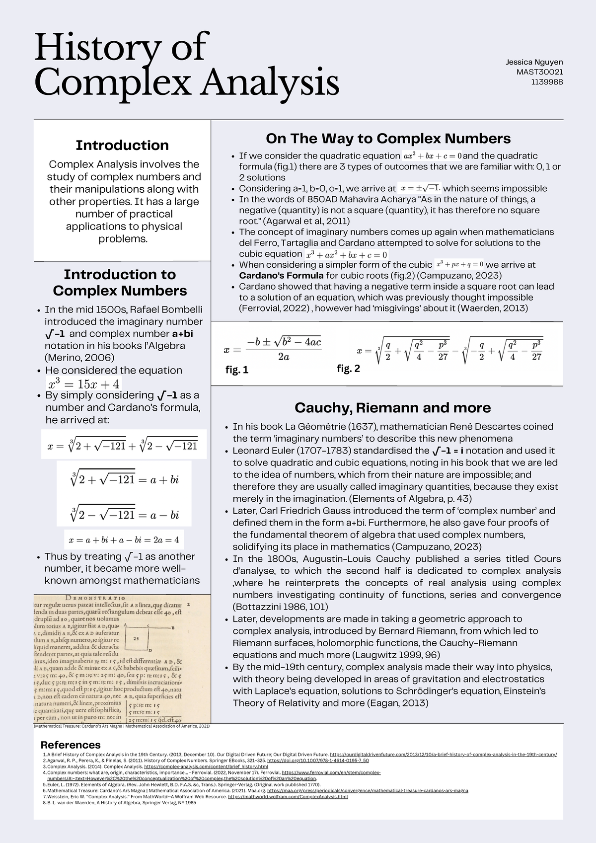 Blue Modern Scientific Poster - If we consider the quadratic equation ...