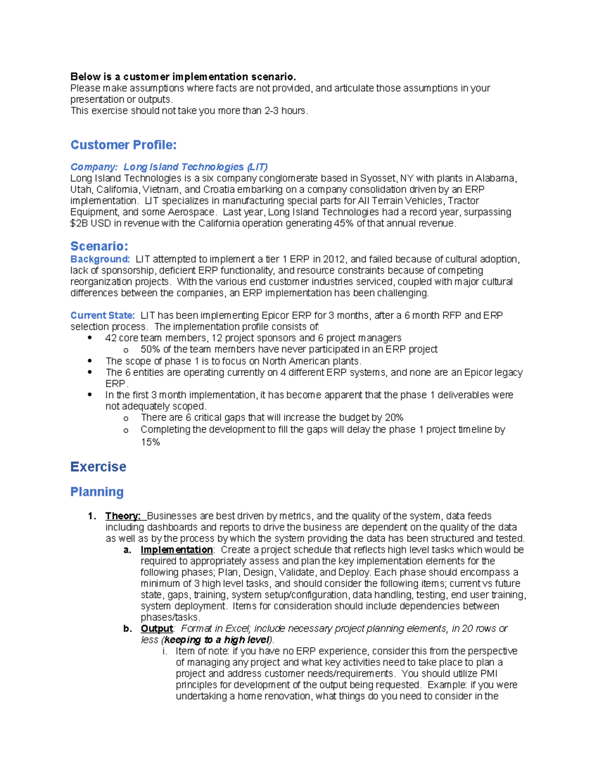 PM_Test Business 101 for year 2 and 3 - Below is a customer ...