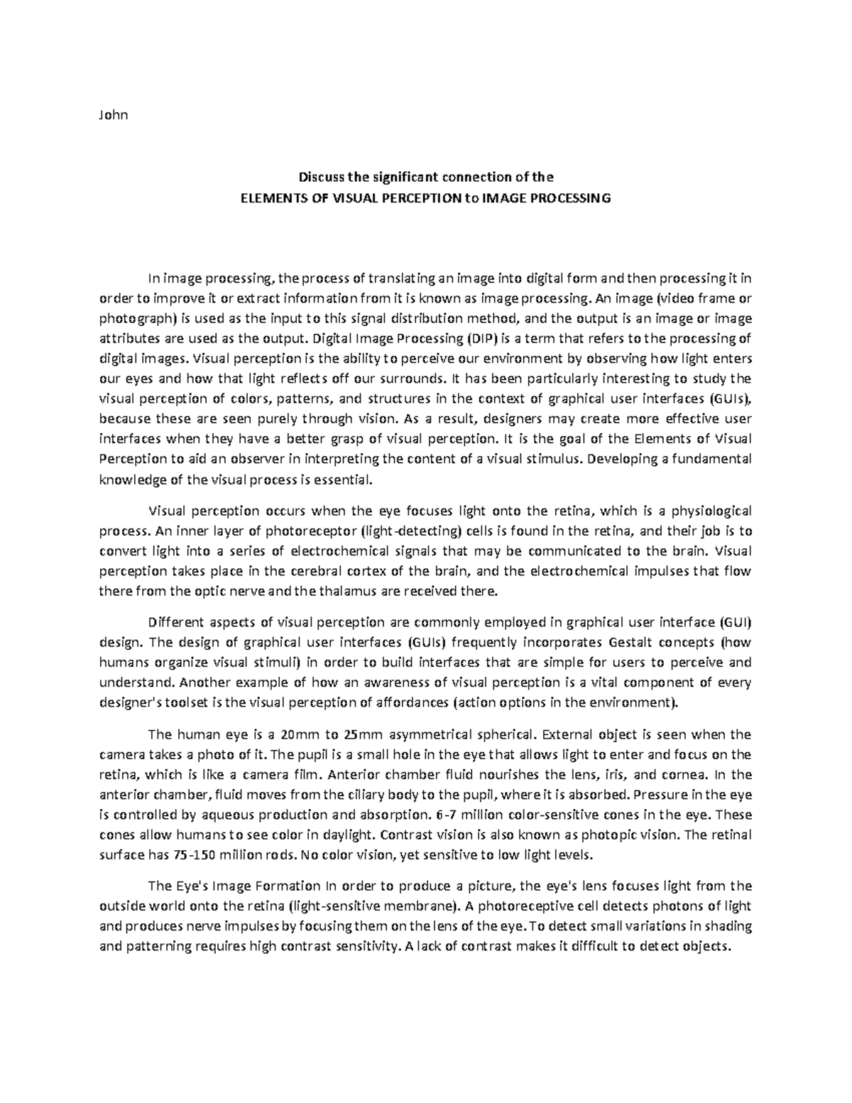 John - Elements OF Visual Perception to Image Processing - John Discuss ...