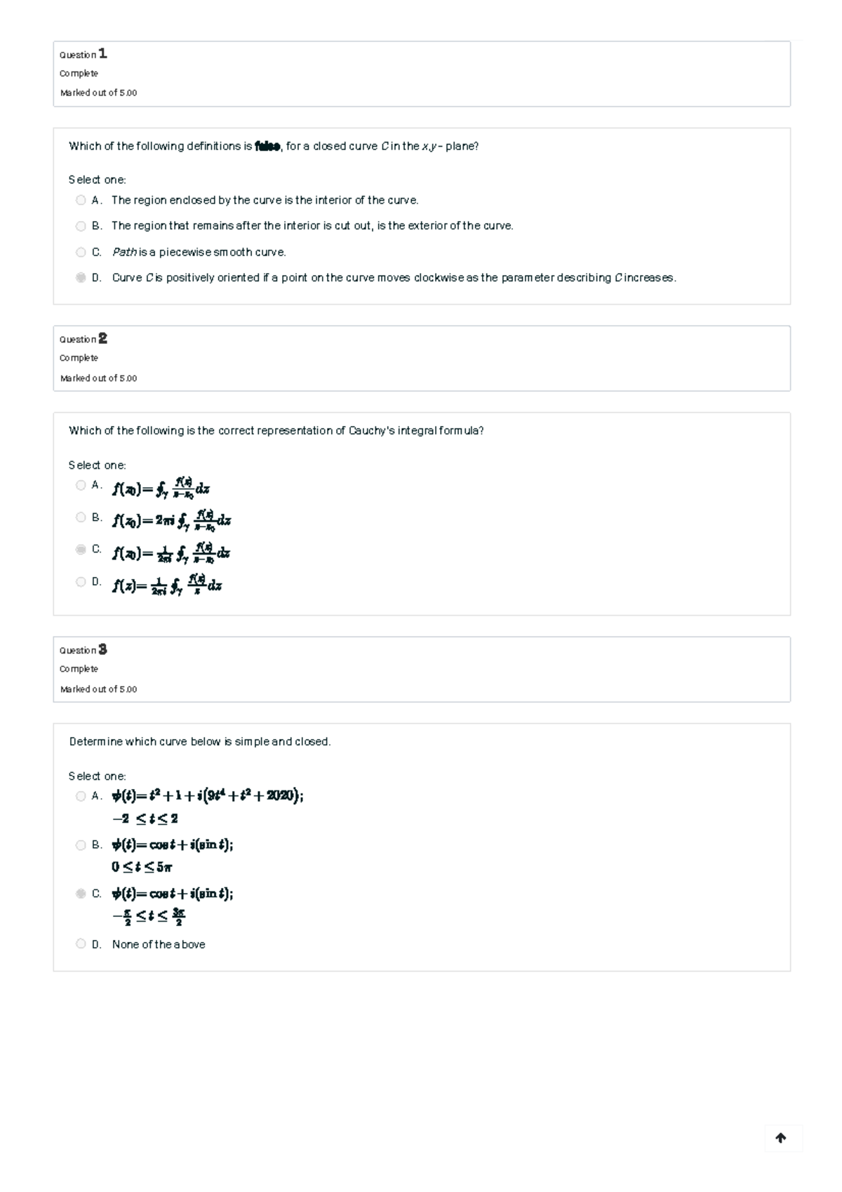 Pastpaper 2 - None - Complete Marked out of 5. Question 2 Complete ...