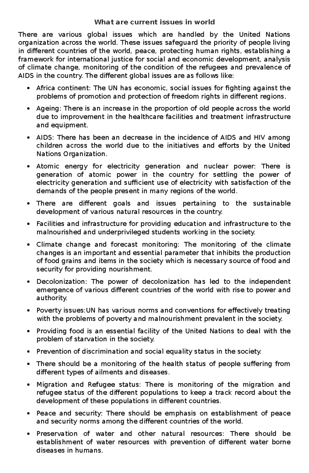 Current Issues In World What Are Current Issues In World There Are