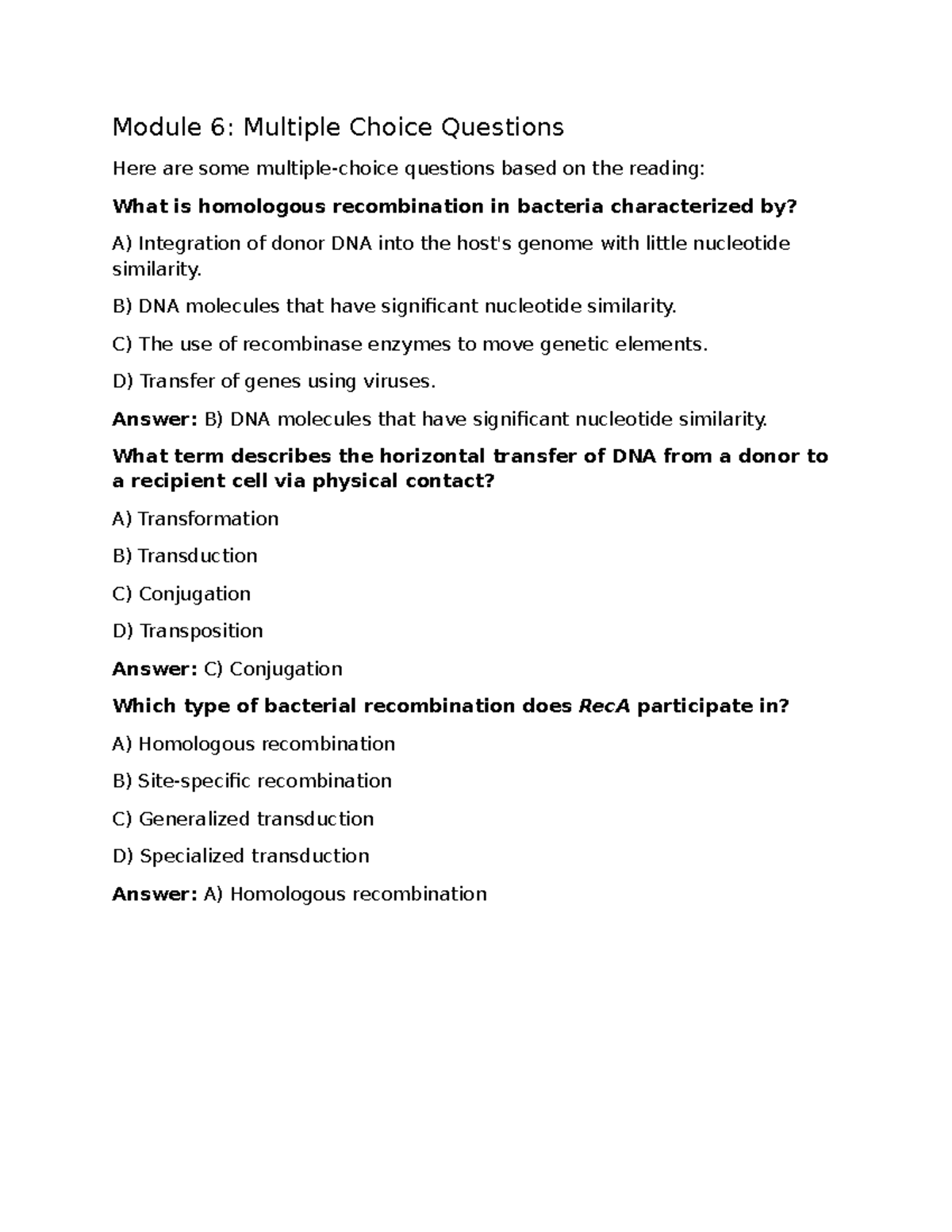 Module 6 Practice Quiz - Multiple Choice Quiz - Module 6: Multiple ...