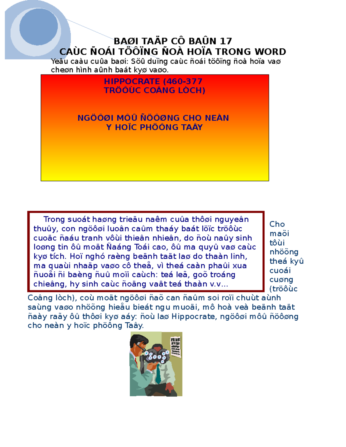 Bai Tap Co Ban 17 - This document for fun - BAØI TAÄP CÔ BAÛN 17 CAÙC ...