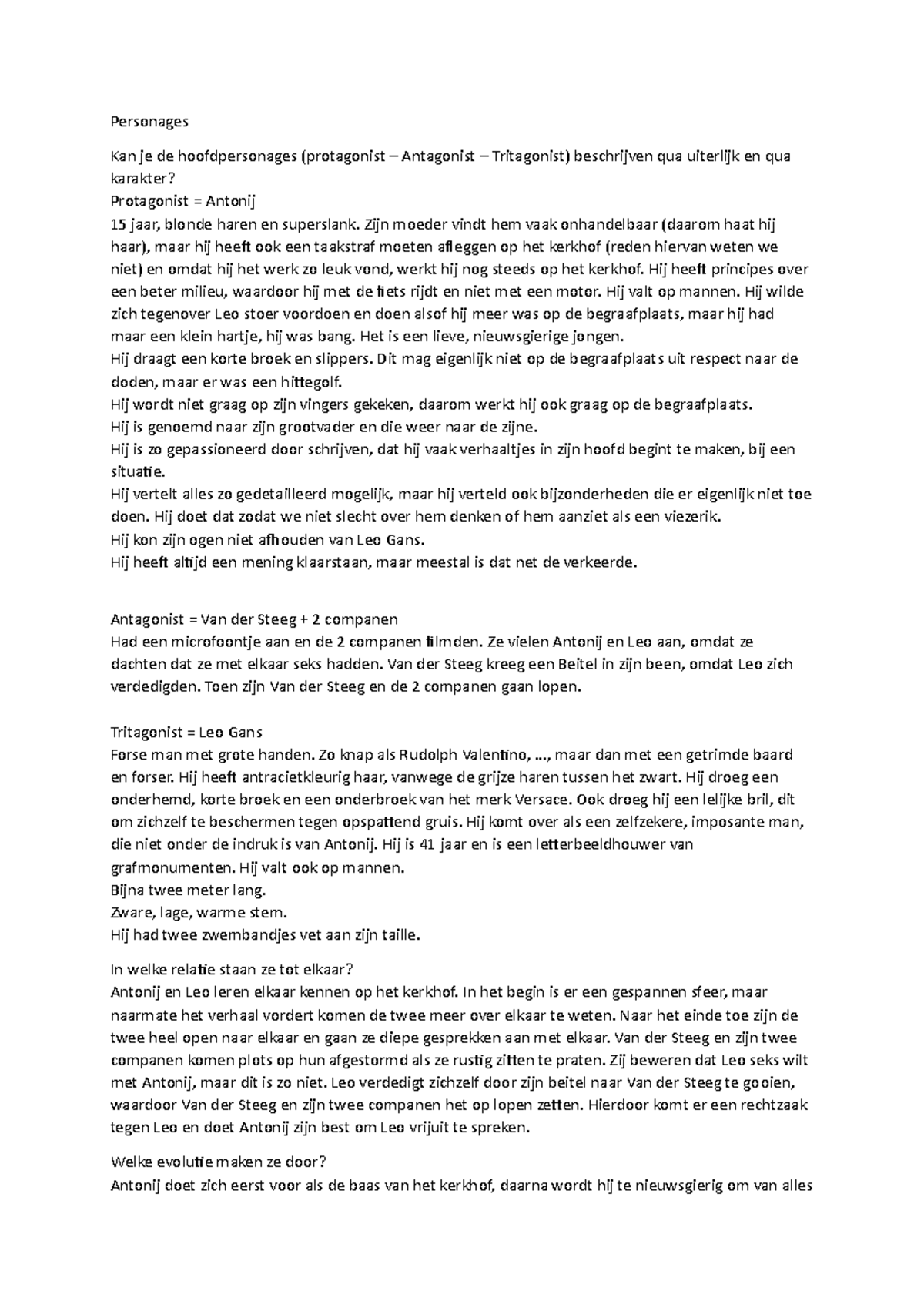 Personages - Personages Kan je de hoofdpersonages (protagonist ...