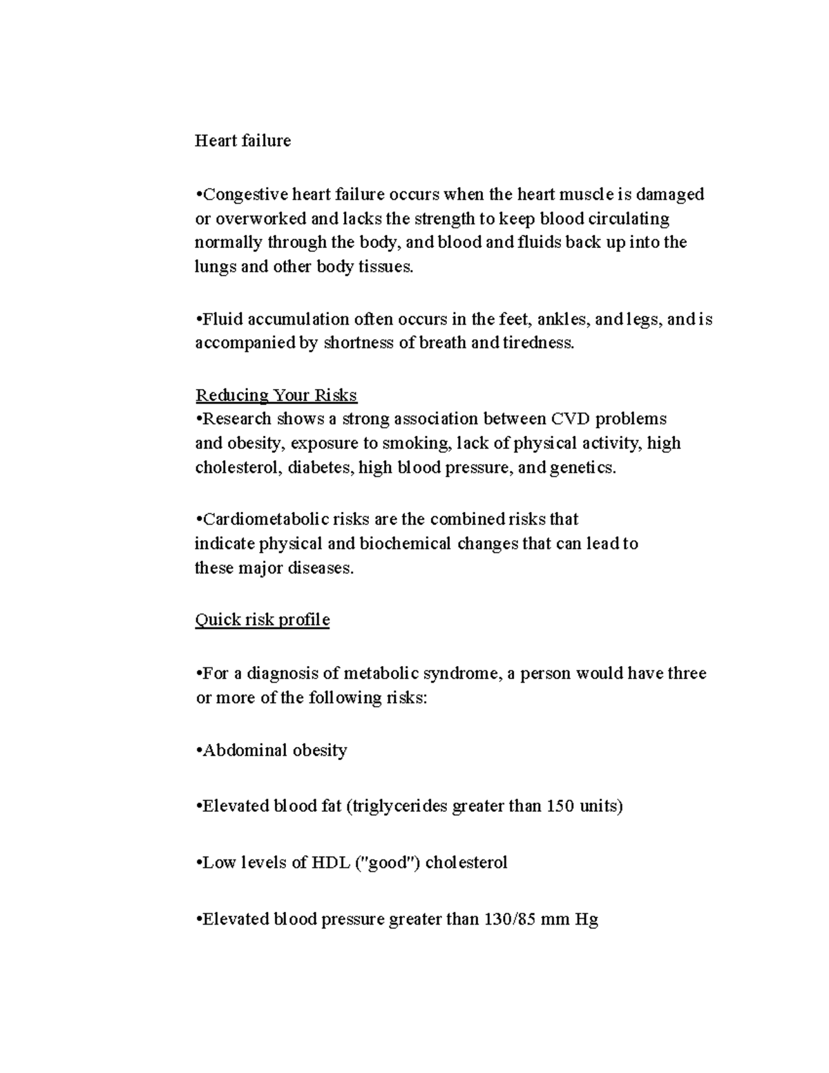 Heart failure study guide - Heart failure or overworked and lacks the ...