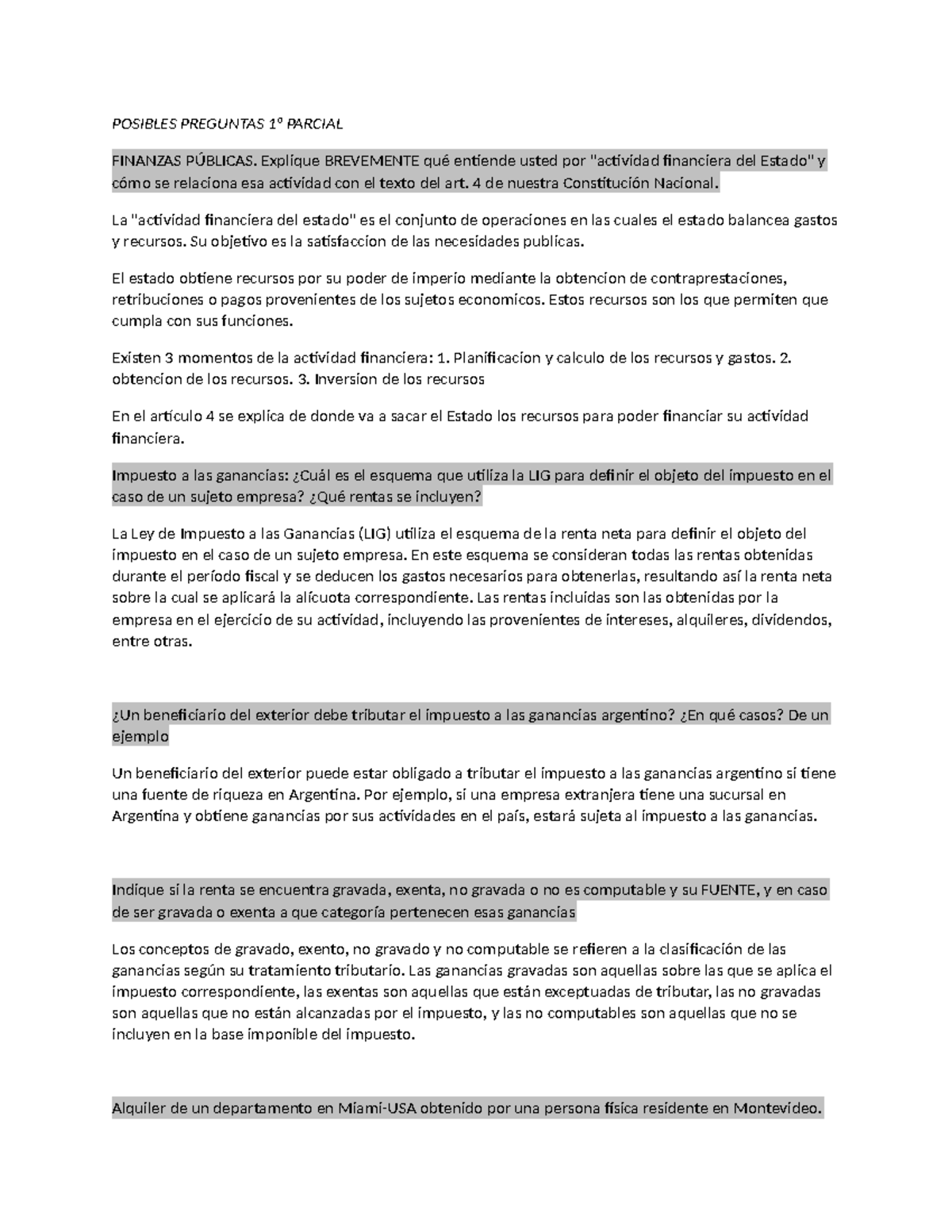 Posibles preguntas 1er parcial - POSIBLES PREGUNTAS 1° PARCIAL FINANZAS PÚBLICAS. Explique - Studocu