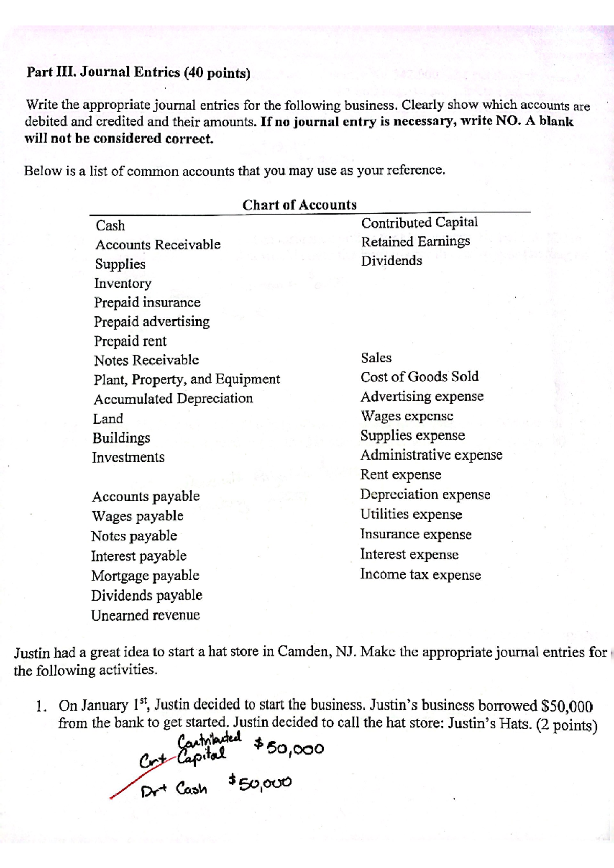 Exam 3 Part 3 - Question on Journal Entries part 1. - 29:010:203 - Studocu