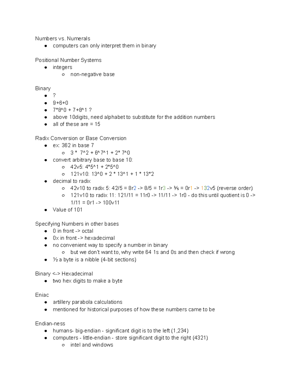 W4D2 - CS 2150 as taught by Aaron Bloomfield - Numbers vs. Numerals computers can only interpret ...
