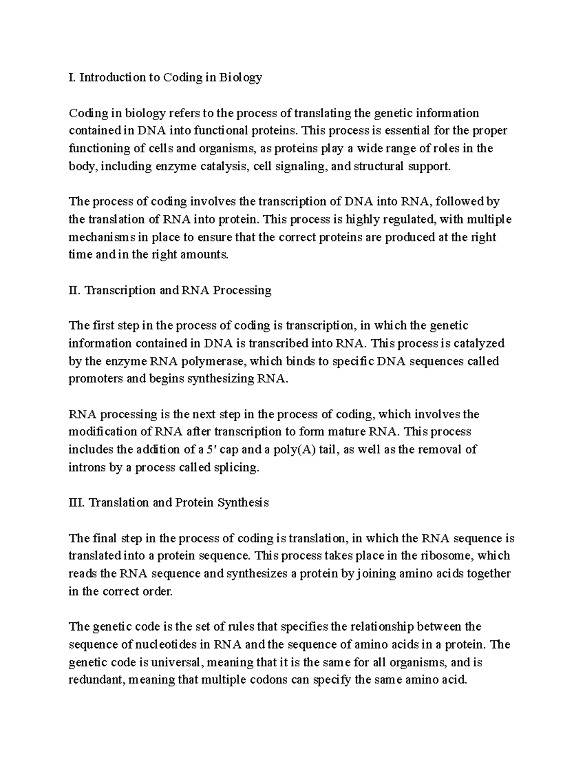 Coding 1- Google Docs - I. Introduction to Coding in Biology Coding in ...