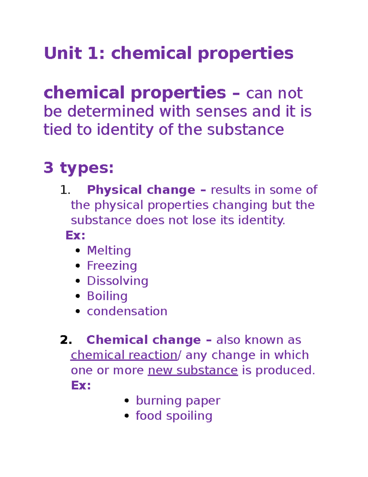 Unit 1 chemical properties - Unit 1: chemical properties chemical ...