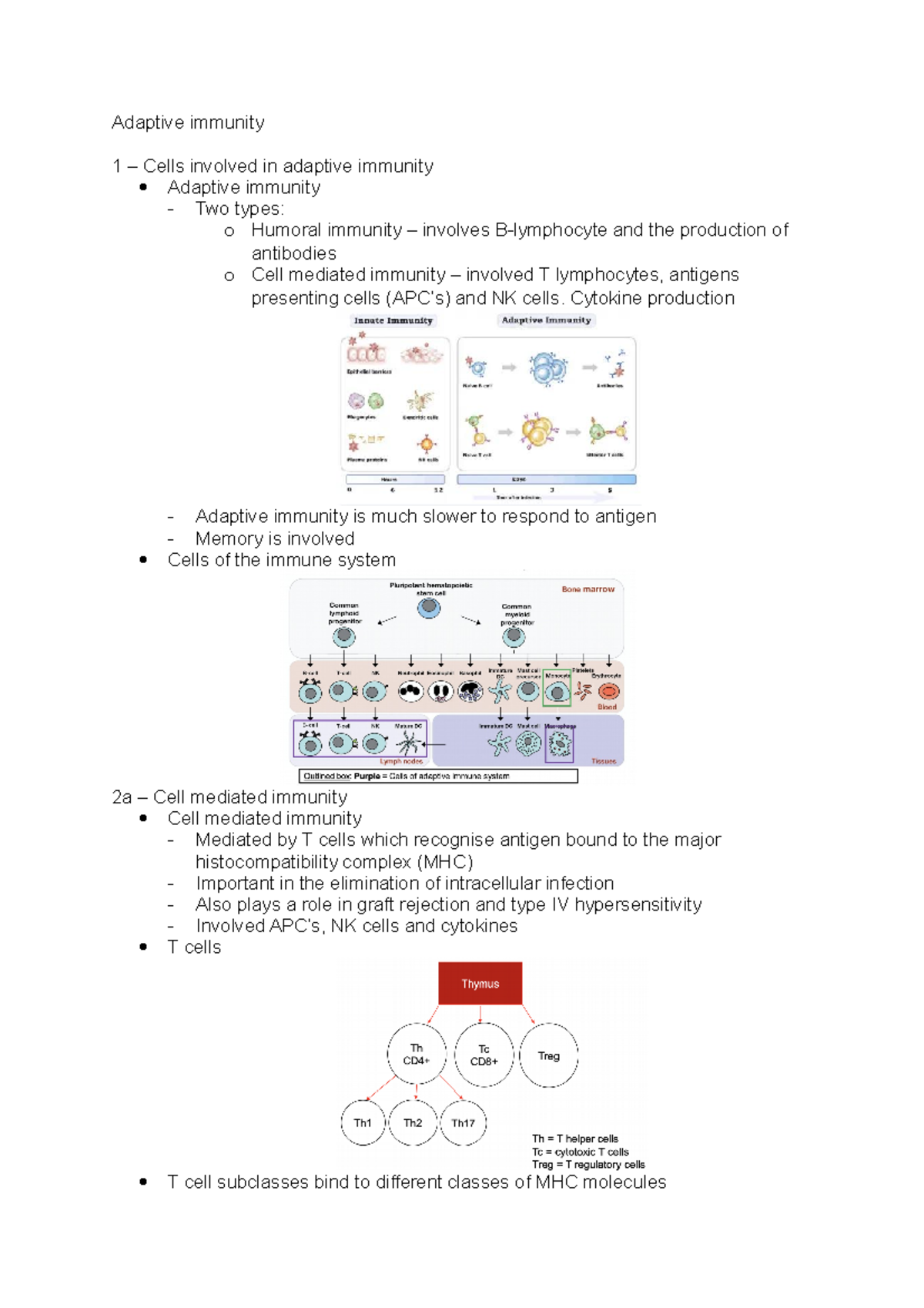Adaptive immunity - notes - BIOS516 - LBU - Studocu