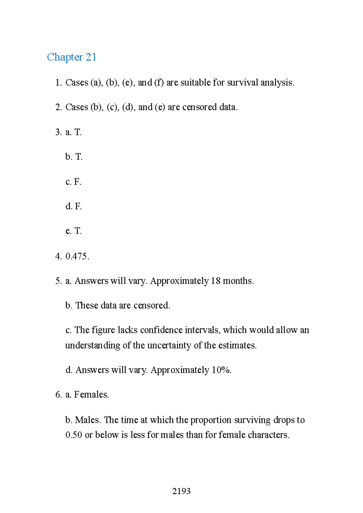 Notes - case study answer - 2193 Chapter 21 Cases (a), (b), (e), and (f ...