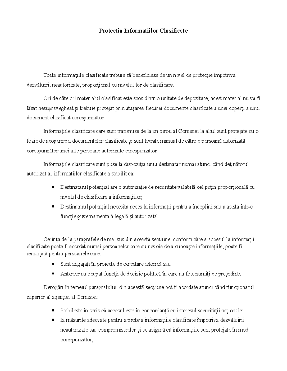 Comunicare profesionala - Protectia Informatiilor Clasificate Toate ...